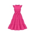 Kids Girls Fly Sleeve Ruffles Dress Dance Party Dresses - Walmart.com