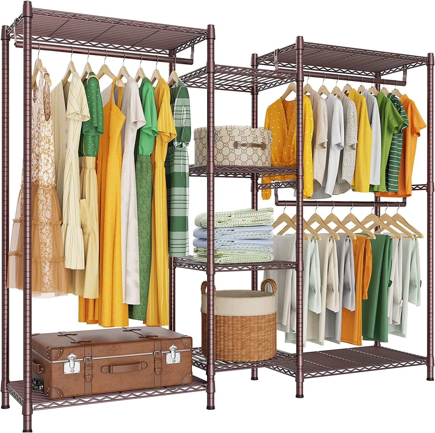 SHMAMT G6 Wire Garment Rack Heavy Duty Clothes Rack Compact Large Size ...