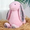 9.8" /15.7"Dusty Rose Easter Bunny Plush Toy with Flower Pattern Ears ...