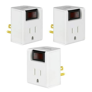 Wideskall 3 Prong Grounded 3 Outlets AC Power Wall Plug On/Off Switch ...