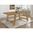 Maklaine Farmhouse Wood Rectangular Trestle Base Dining Table in Brown ...