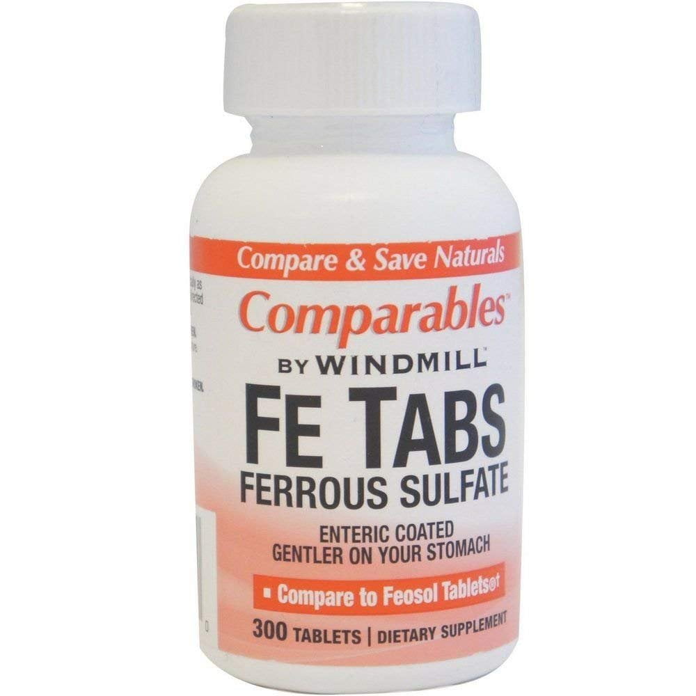 Comparables by Windmill Fe Tabs Ferrous Sulfate Tablets 300 Tablets ...