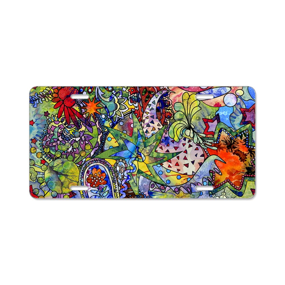CafePress - Cool Paisley - Aluminum License Plate, Front License Plate ...