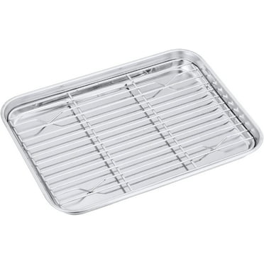 HUBERT® Mesh Pan Grate Rectangular Half Size Chrome-Plated Steel - 10"L ...
