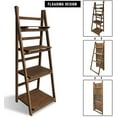 Dazone 4-Tier Wooden Foldable Plant Stand, Indoor/Outdoor Balcony Rack ...