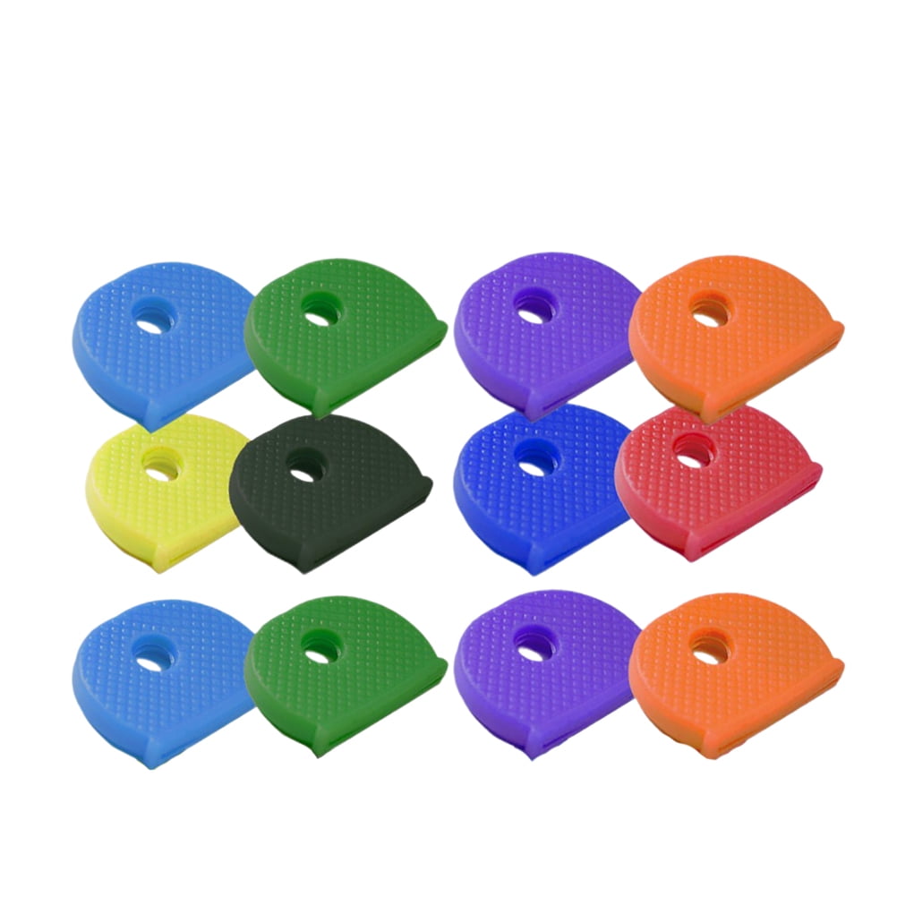 12 Pcs PVC Key Caps Flexible Key Covers Colored Key Identifier Caps for ...
