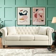 Mid-Century 80"L Couch, 3-Seat Couches and Sofas, Upholstered Sofa with ...