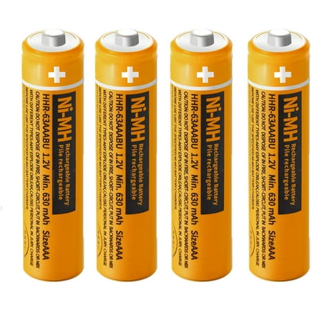 4 Packs HHR-65AAABU NI-MH AAA Rechargeable Cordless Phones Battery, 1 ...