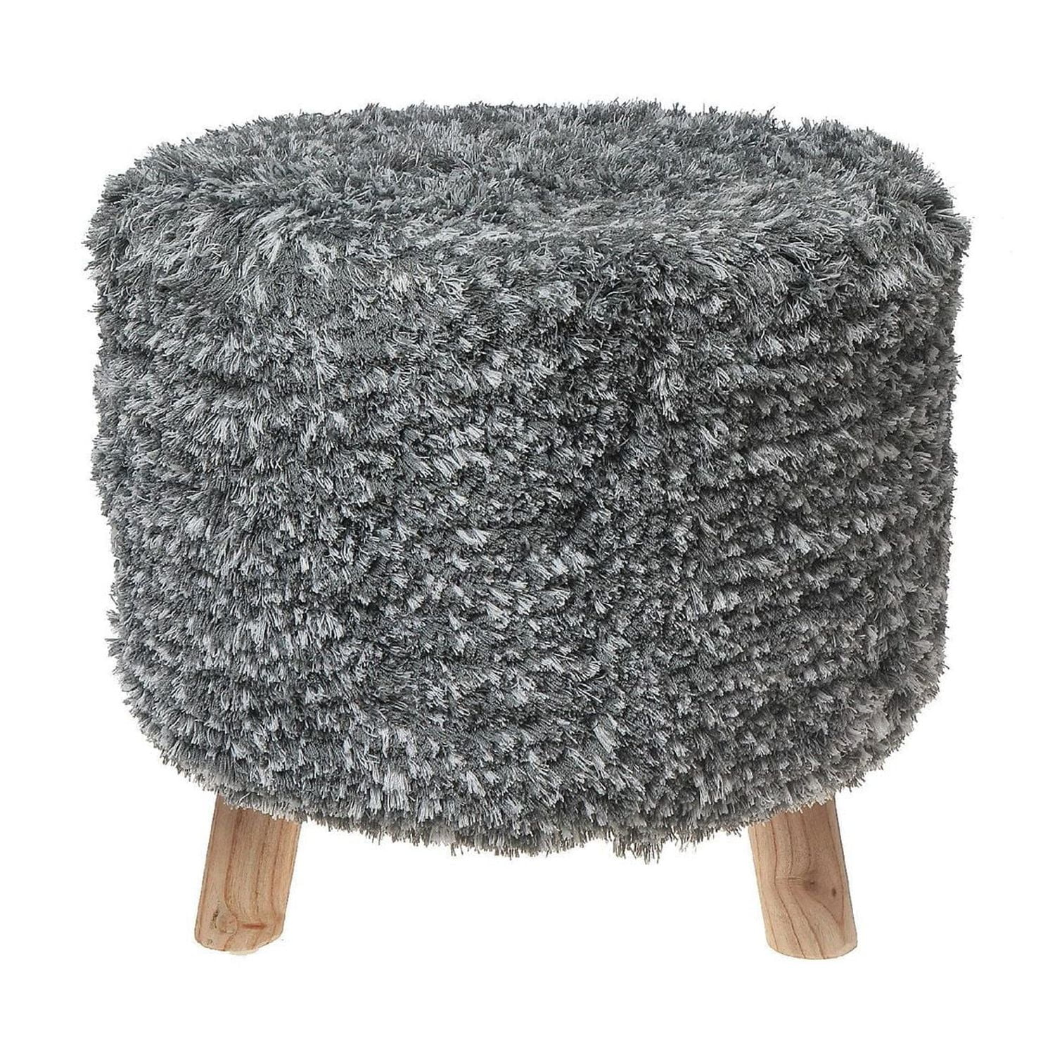 Click here for Ih Casadécor Handwoven Pouf Wooden Stand Grey prices