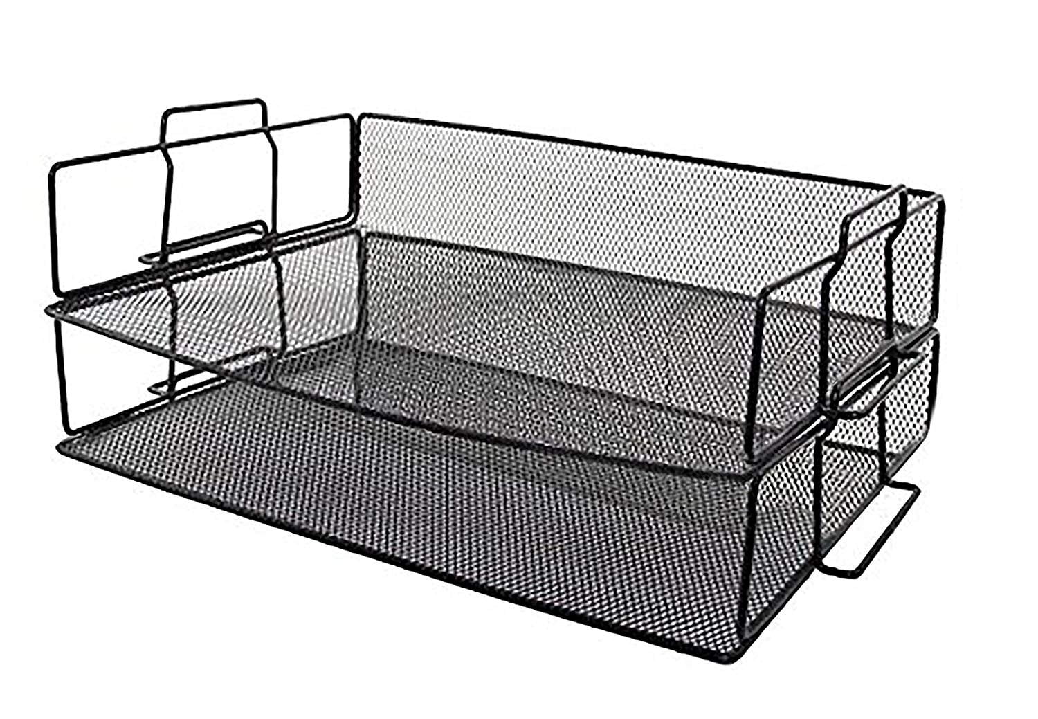 black steel mesh 2 tier shelf paper holder, pemium quality desk ...