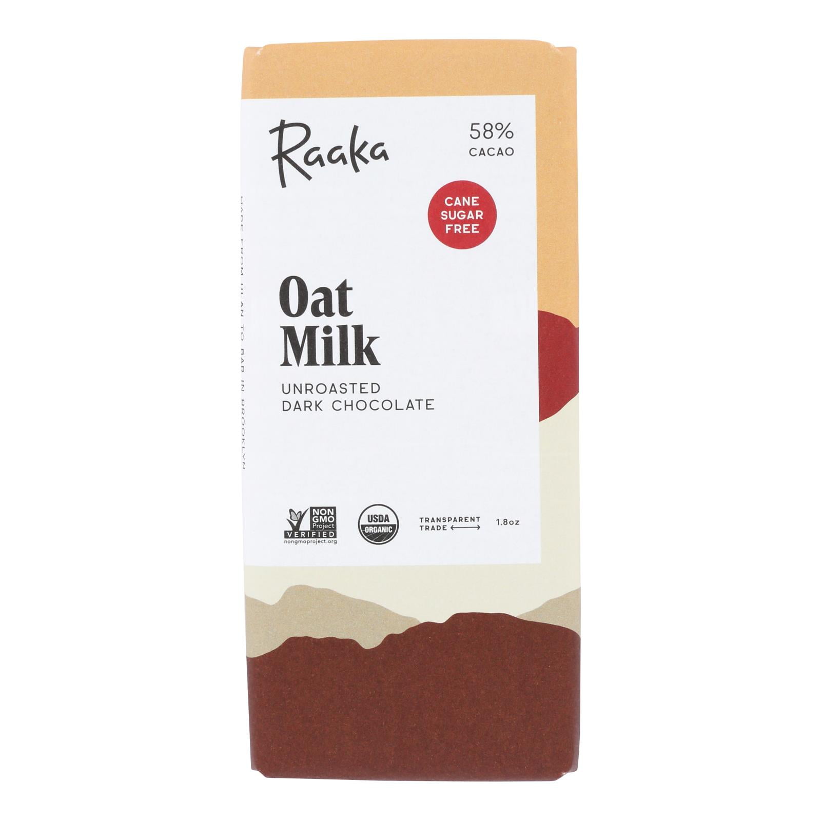 Raaka Chocolate - Bar Oatmlk Dark Chocolate 58% - Case of 12 - 1.8 OZ ...