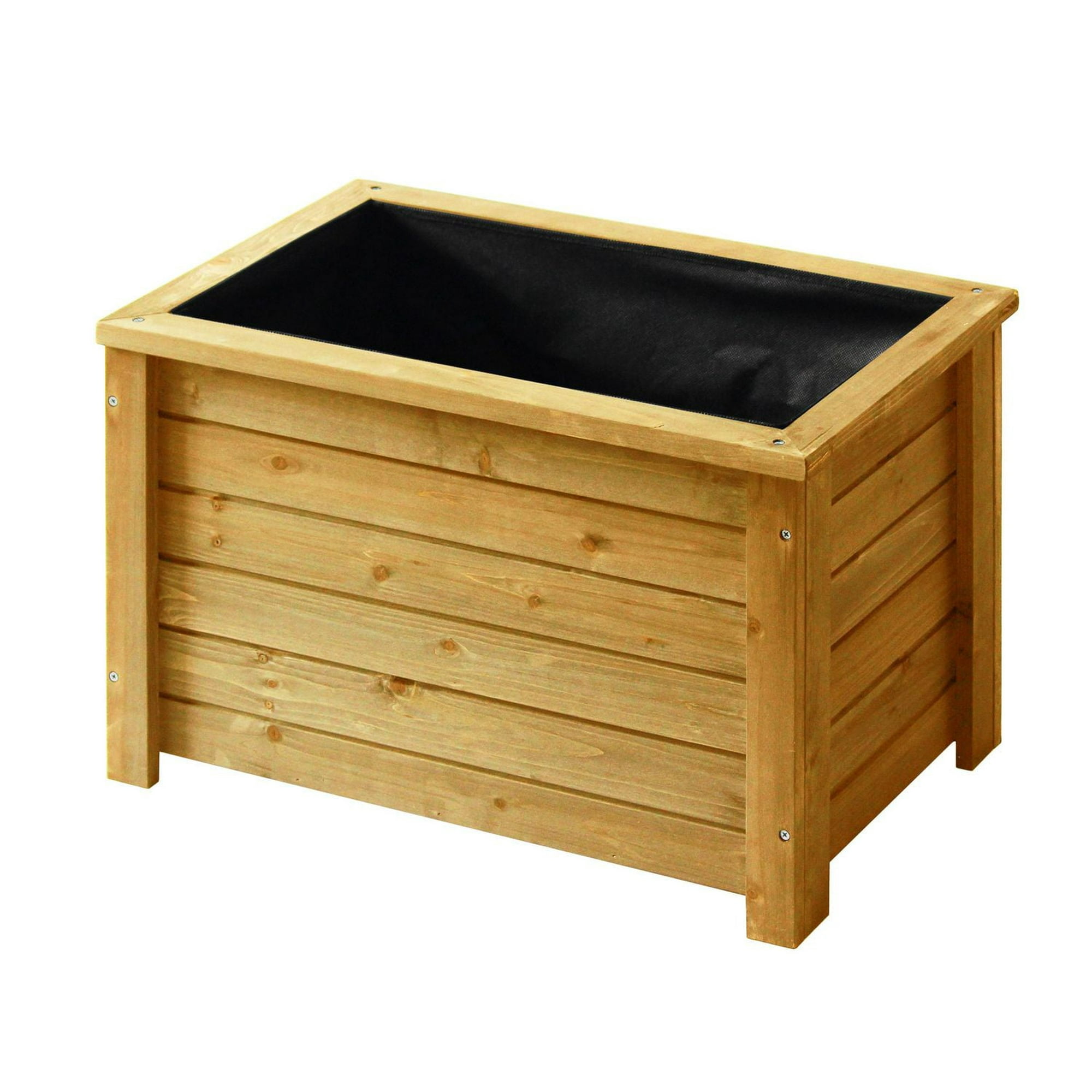 Click here for Vegtrug 24 X 15 Rectangle Wooden Planter - Natural prices