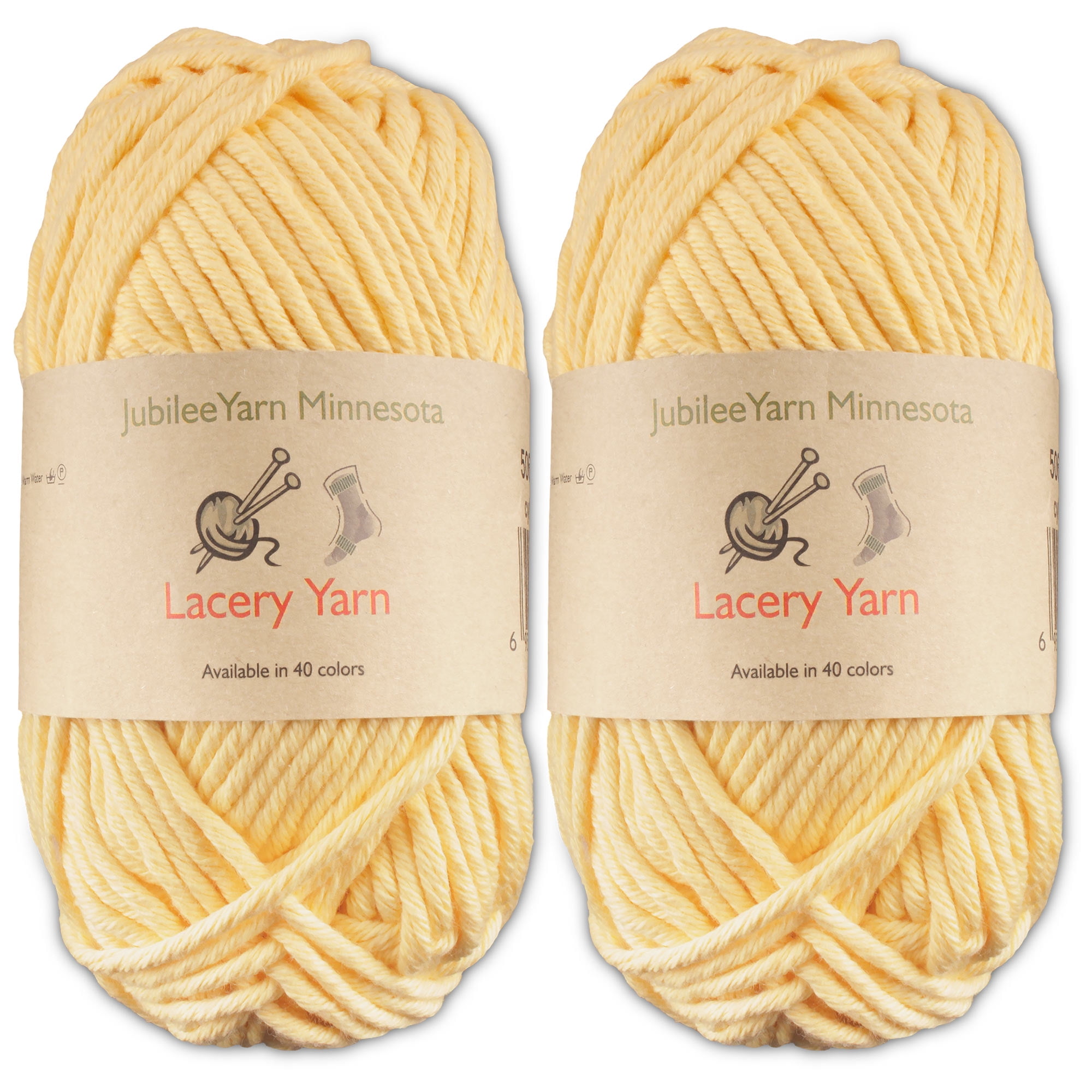 Bulky Weight Lacery Yarn 100g - 2 Skeins - 100% Cotton - Light Yellow ...