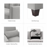 Flare Accent Chair with Arms in Light Gray Microsuede Fabric - Walmart.com