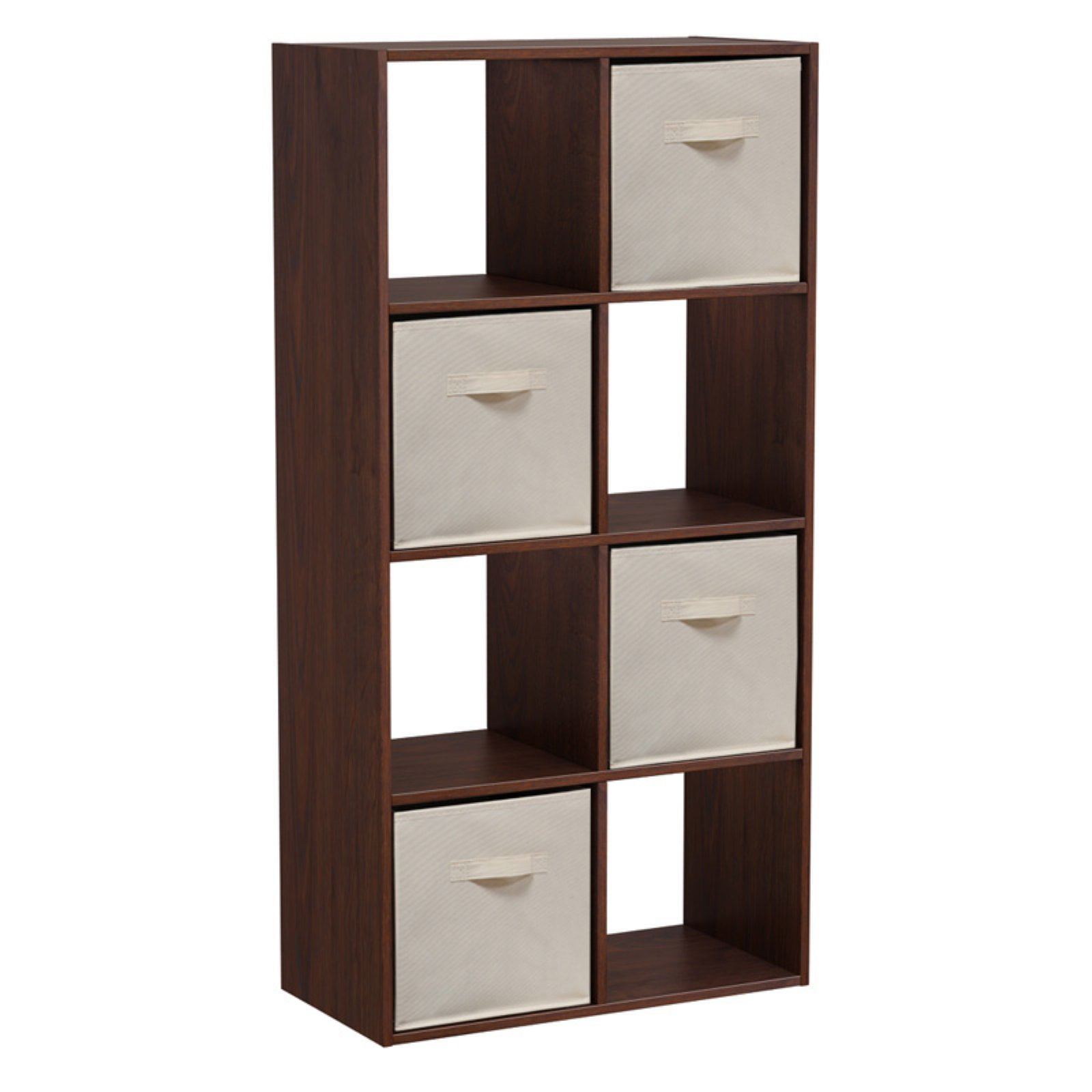 Homestar 8 Cube Bookcase with Fabric Bins - Walmart.com