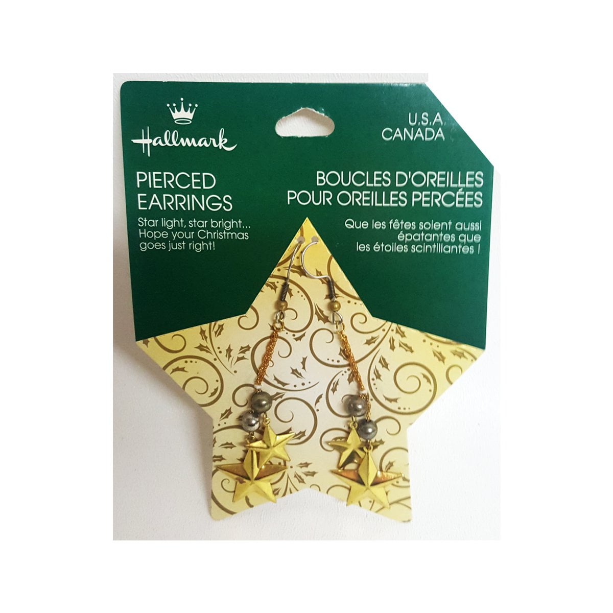 Hallmark Pierced Star Dangle Earrings Star Light Star Bright XPF4593 ...