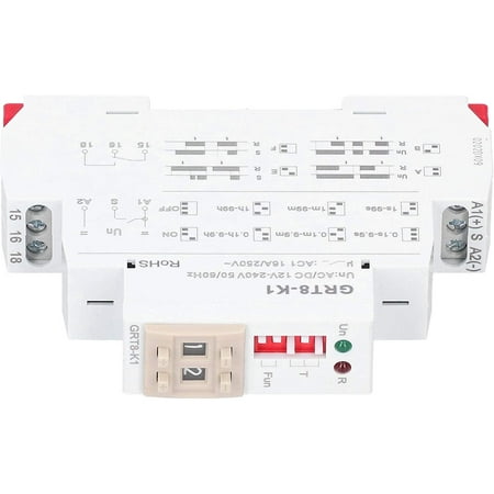 4 Delay Modes Time Relay, GRT8-K1 AC/DC 12V-240V 50/60HZ Delay Timer ...