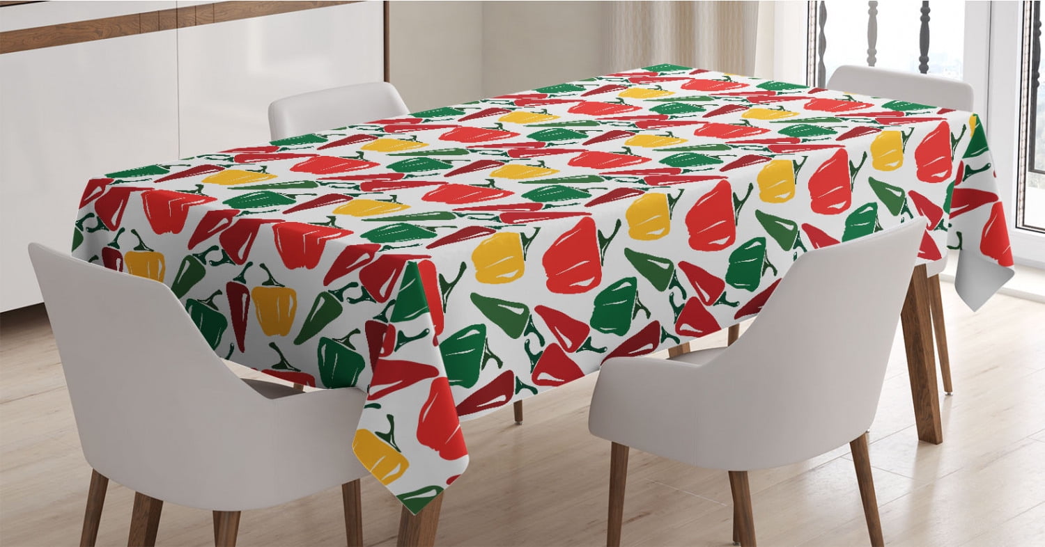 Peppers Tablecloth, Mexican Food Ingredients Farmland Produce Hand ...