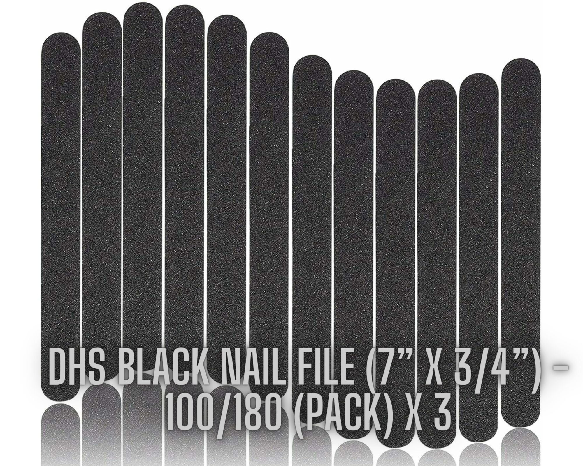 DHS Black Nail File (7” x 3/4”) - 100/180 (pack) x 3 - Walmart.com
