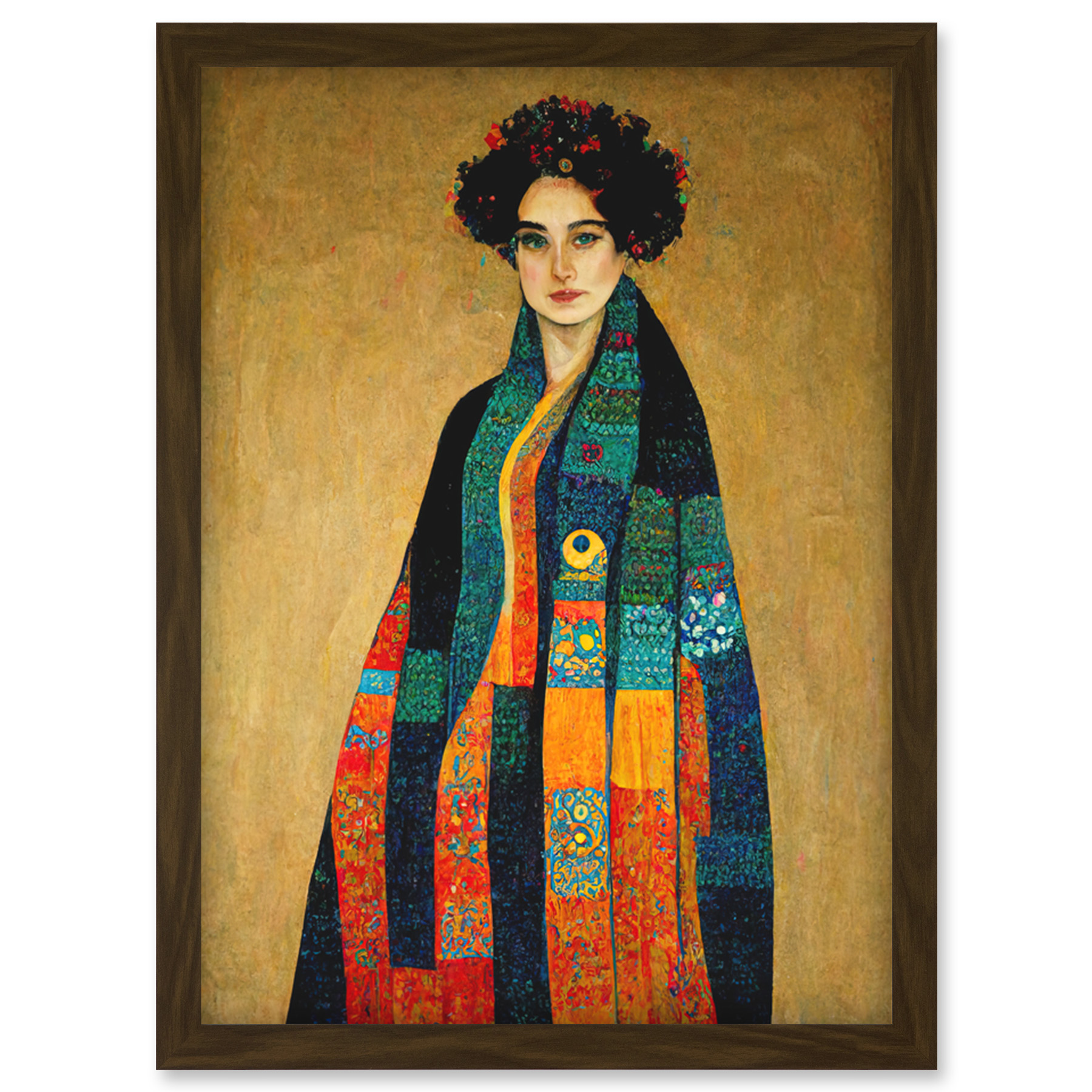 Gustav Klimt Inspired Female Portrait Woman Artwork Framed Wall Art ...