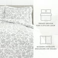 Free Shipping Noble Linens 3 Piece Light Gray Abstract Garden Print