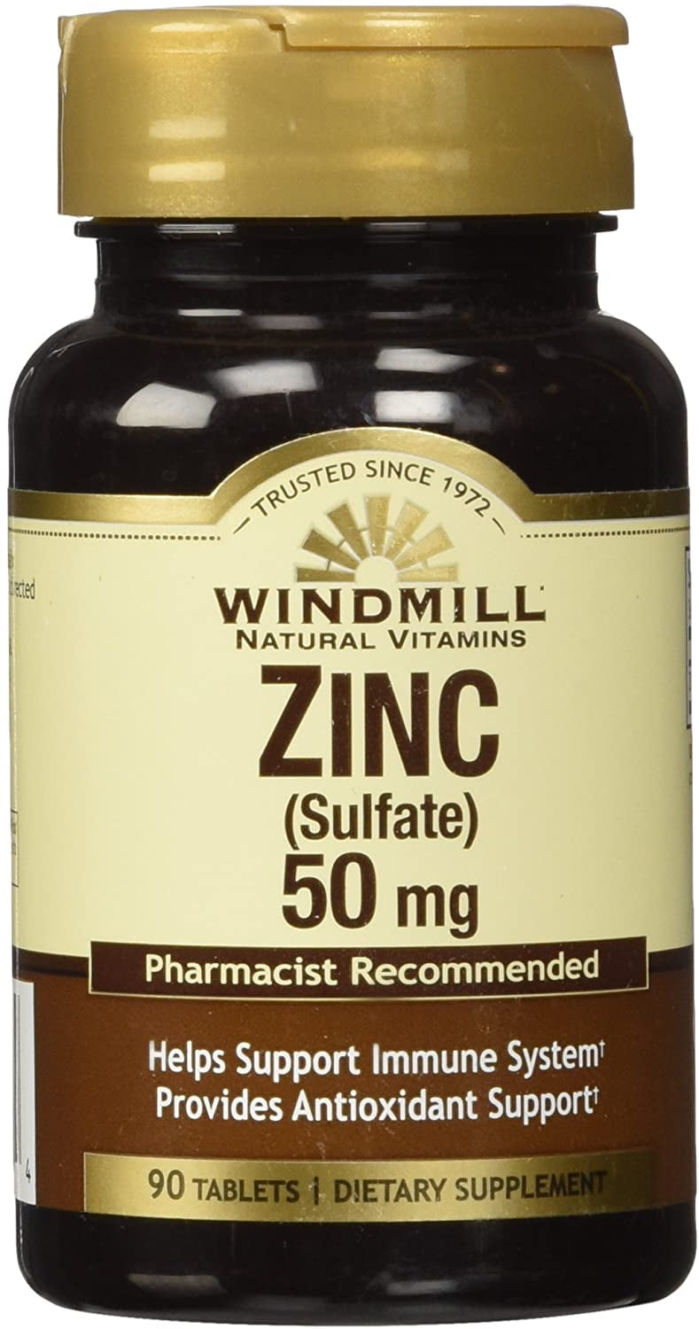 Windmill Natural Source Zinc Sulfate 50 mg Tablets - 90 Ea - Walmart.com
