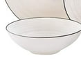 Elle Décor, White with Black Rim, Round Whitestone Stoneware Dinnerware ...