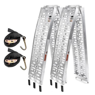 PENSUN Tri-Fold Ramps with Treads, Full Width Aluminum Loading Ramps ...