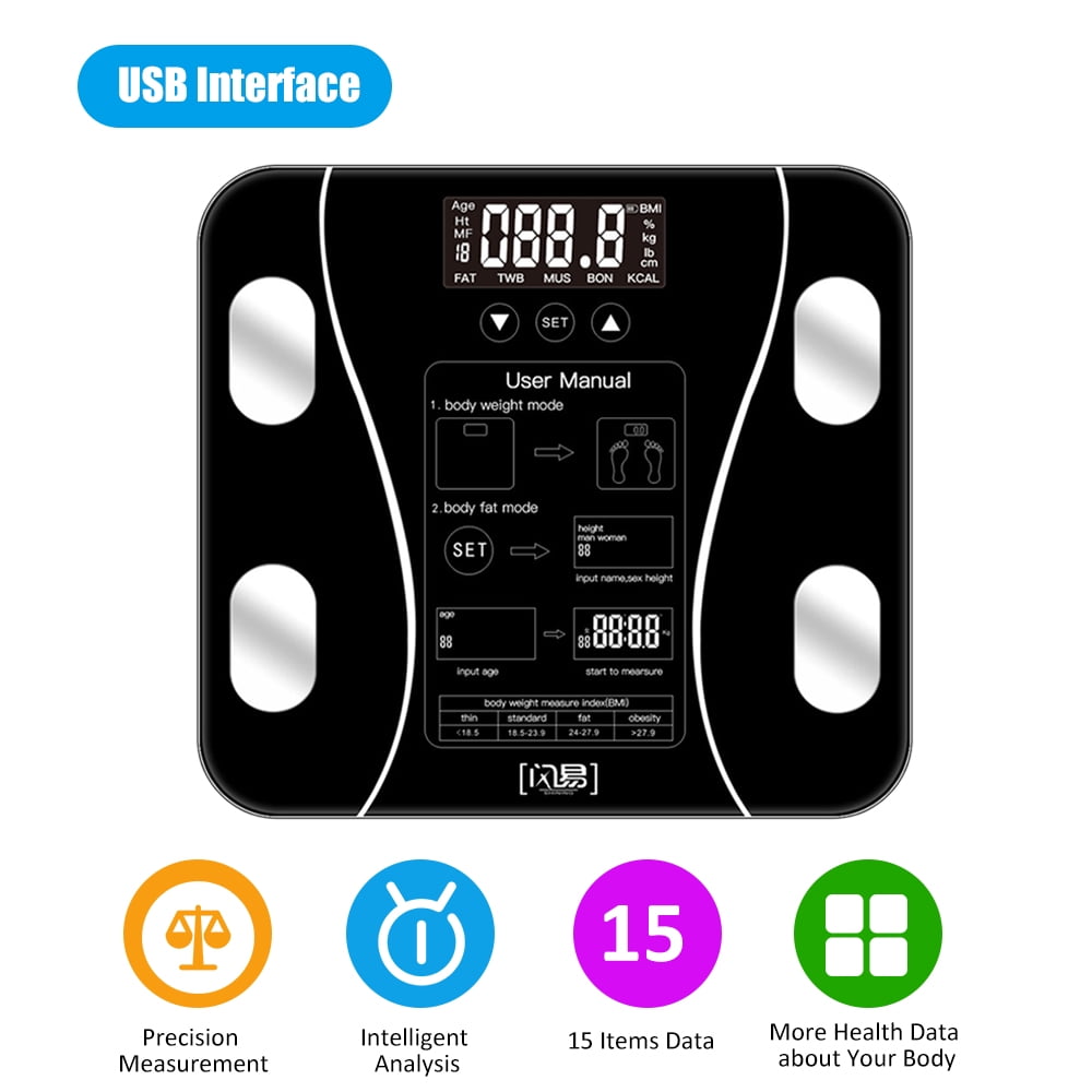 Body Fat Scales Intelligent Electronic Weight Scale High Digital BMI ...