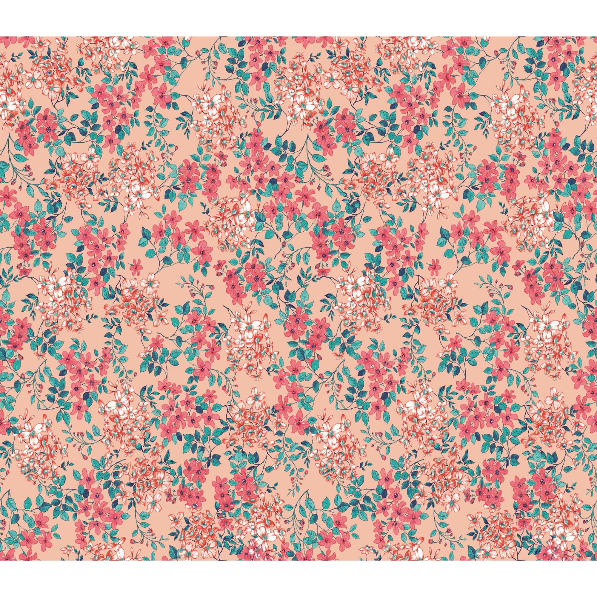 The Pioneer Woman Pretty Poseys in Pink Floral Peel and Stick Wallpaper ...