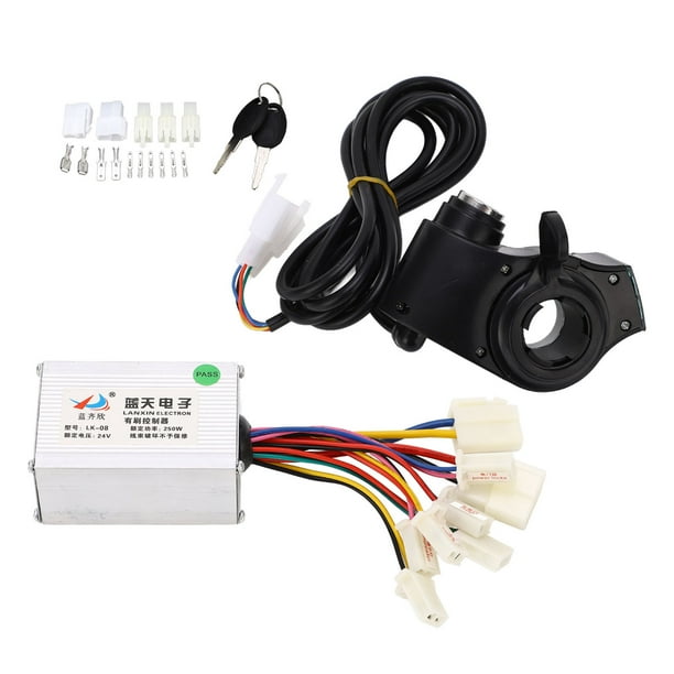 Bike Motor Controller Kit,24V 250w Brushed Motor Thumb Throttleand Keys ...