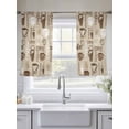 Coffee Cups Sheer Curtains 2 Panels Set Vintage Abstract White Brown ...