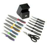 Tasty 15 Piece Stainless Steel Knife Block Set, Multicolor Cooking ...