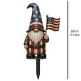 30cm Black Iron Patriotic Garden Stake, Rustproof Fake Flowers For 4th ...