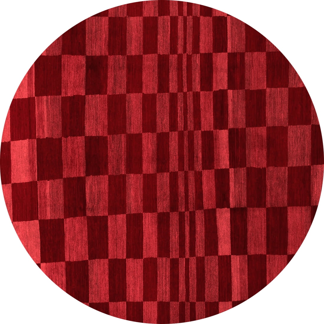Ahgly Company Indoor Round Checkered Red Modern Area Rugs, 8' Round ...