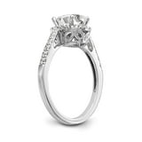 Solid 14K White Gold Diamond Oval Diamond Side-Stones with CZ Cubic ...