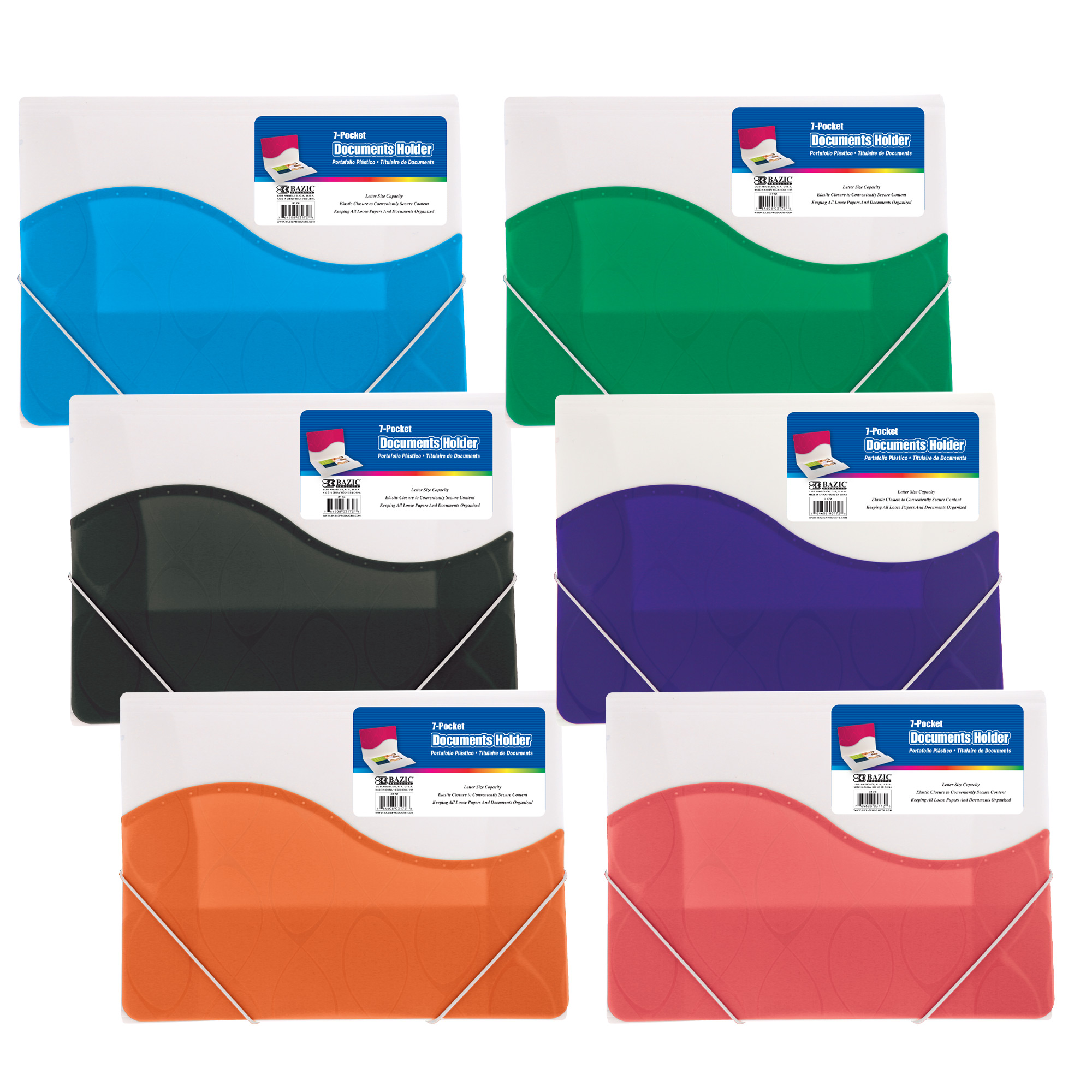 BAZIC Plastic File Folder Poly Envelopes, Letter Size Document Holder ...