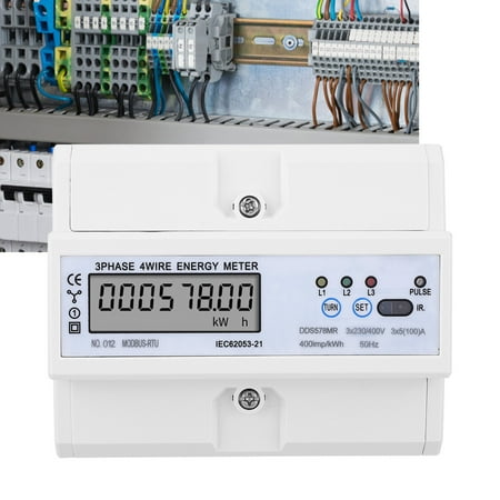 Energy Meter, DIN Rail Mount Electric KWH Meter, Factory Office For ...
