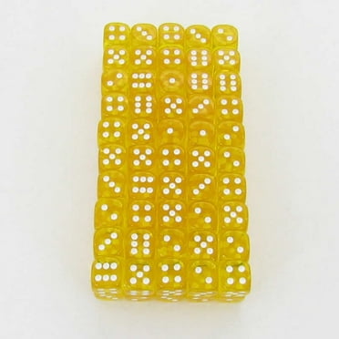 Yellow Transparent Dice with Glow in the Dark Pips D6 16mm (5/8in) Pack ...