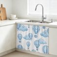 Blue Hot Air Balloon Small Cabinet Curtains 11"W x 13"L, Modern Balloon ...