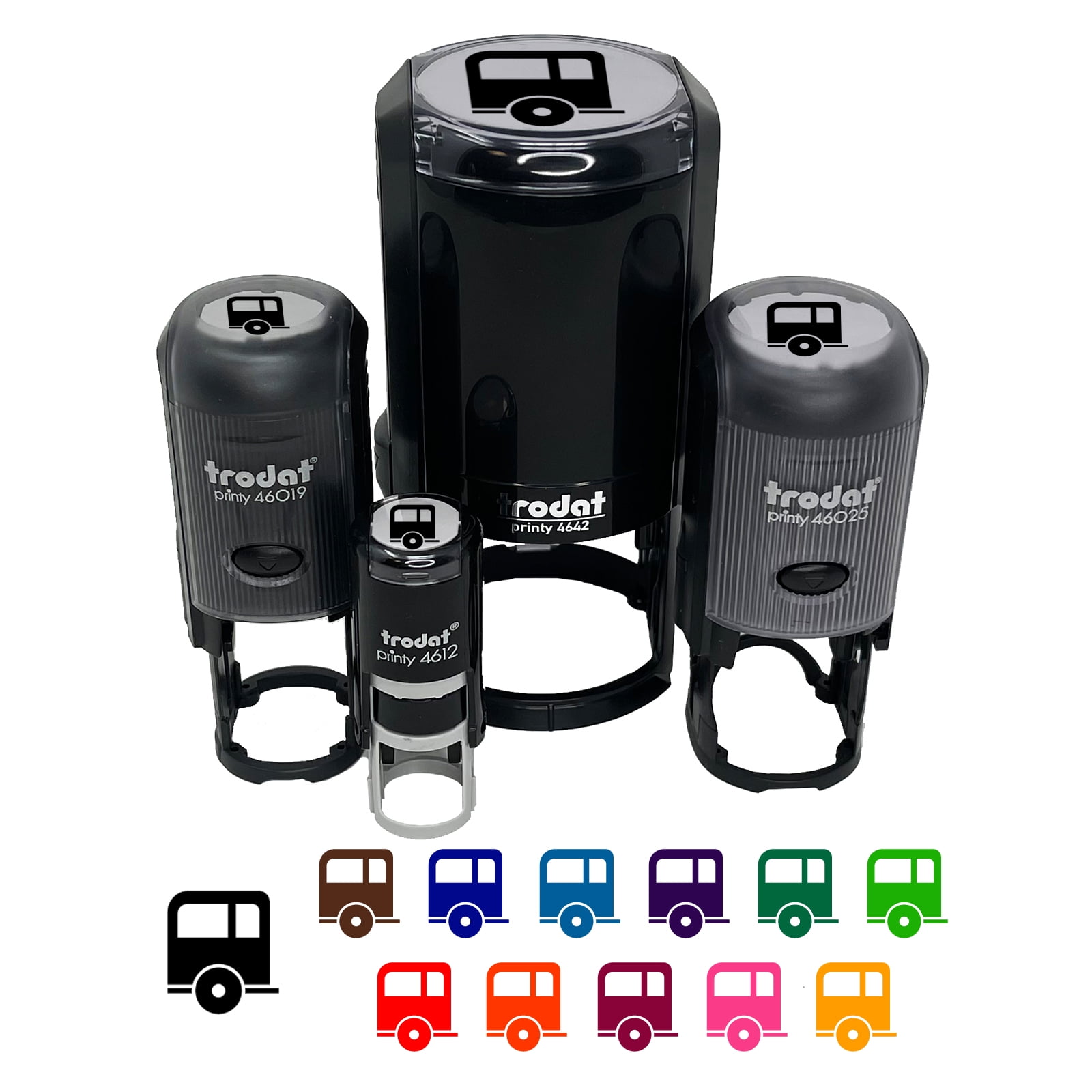 Camper Trailer Camping Icon Self-Inking Rubber Stamp Ink Stamper ...