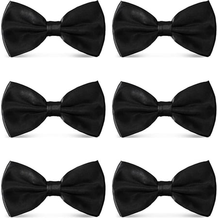 Men's Bowties Formal Satin Solid - 6 Pack Bow Ties Pre-tied Adjustable ...