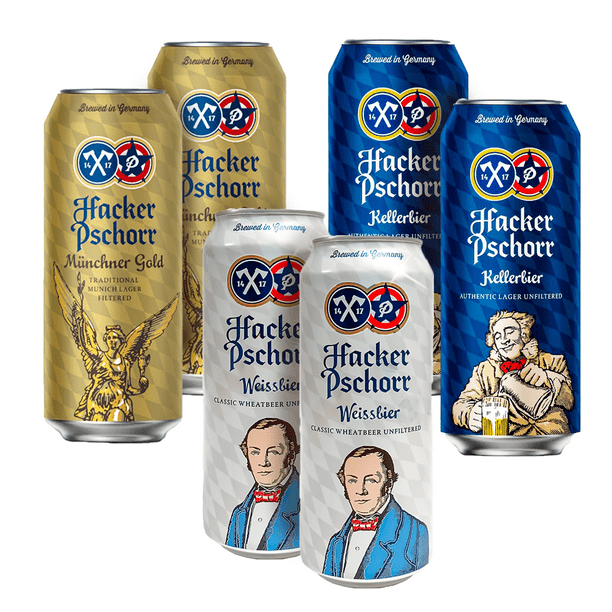 Six Pack Cerveza Hacker Pschorr Lata Mix 500ml c/u Hacker Pschorr ...