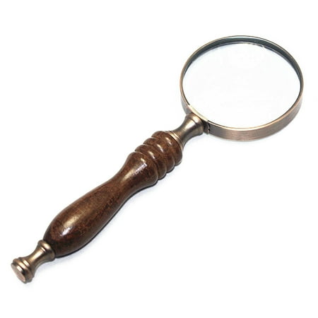 70mm 10X Magnifying Glass Handheld Hobby For Reading Wood Handle ...