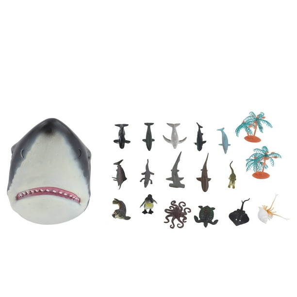 Fish Head Hand Puppet, Animal Model Toy Set Rounded Surfaces Vivid For ...