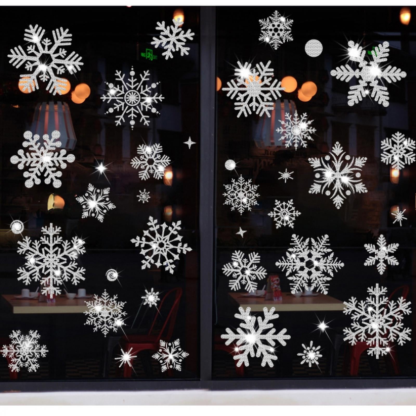 Christmas Snowflake Window Stickers Clings Decorations - Window Decals ...