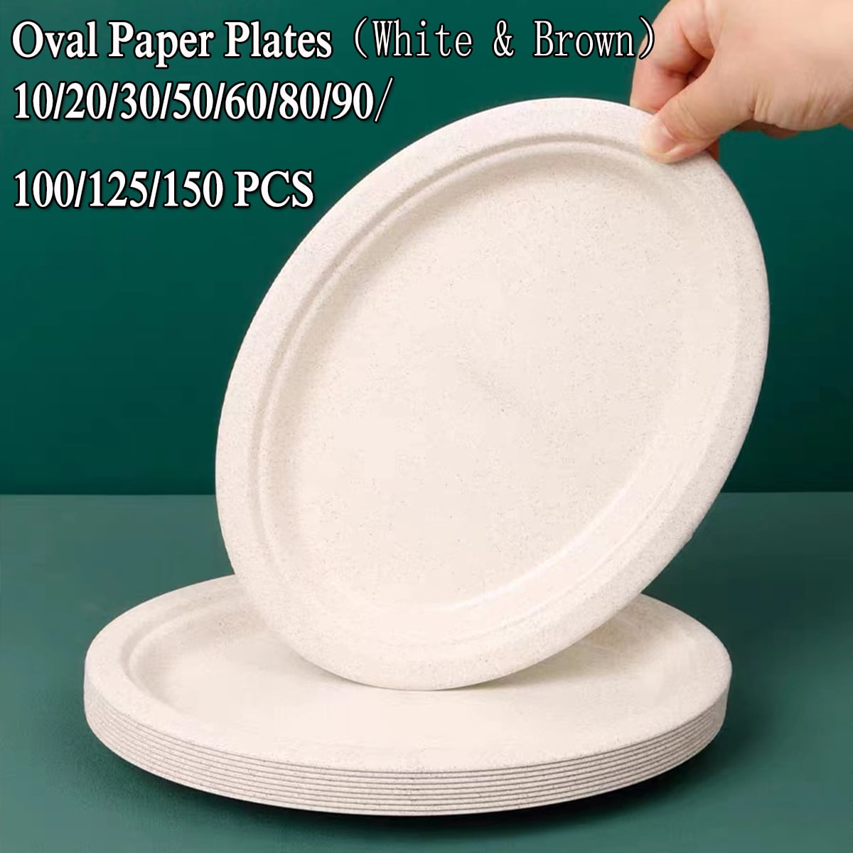 100% Compostable Oval Paper Tray Eco Friendly Disposable Dining Tray ...