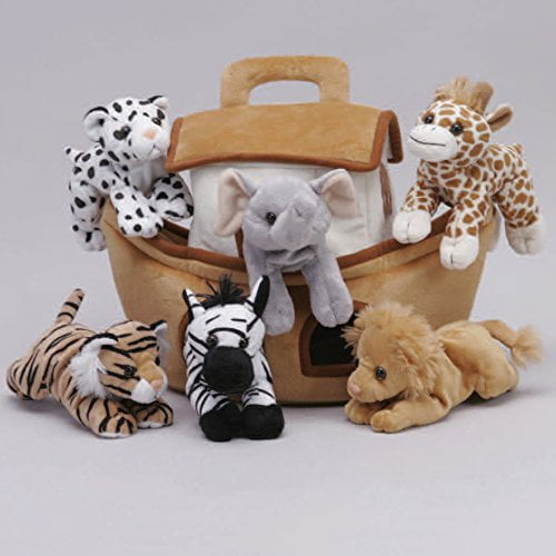 Plush Noah's Ark with Animals - Six (6) Stuffed Animals (Lion, Zebra ...