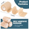 80 Pack Sadhesive Bandwrap 2" X 5 Yards Elastic Cohesive Skin Color ...