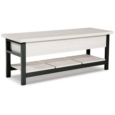 Signature Design by Ashley Casual Fossil Ridge Storage Bench Beige ...